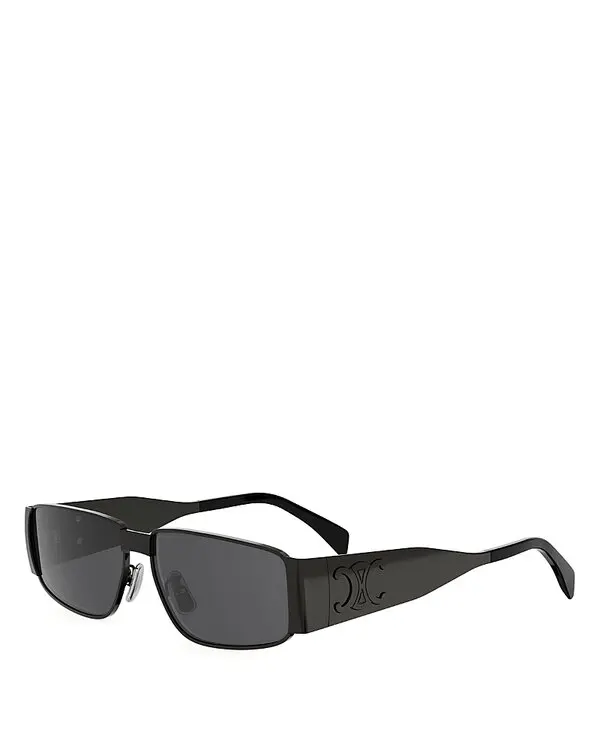 Celine Metal Triomphe Rectangle Sunglasses - Dark /olid Smoke