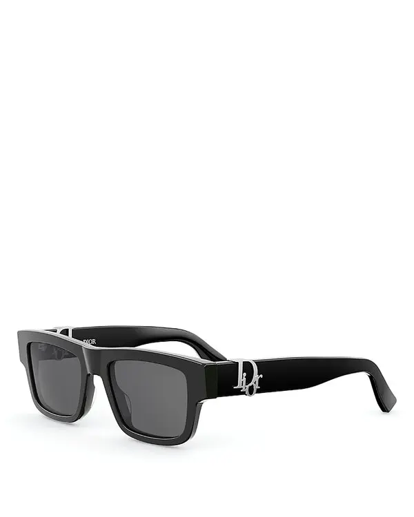 Dior Oblique S3i Rectangle Sunglasses - Black/smoke