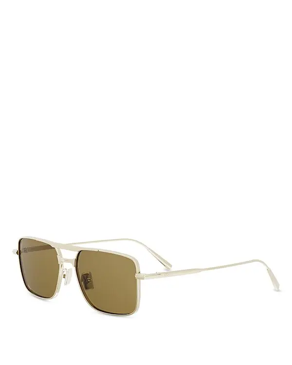 Dior Rectangle Sunglasses 54mm - Light Gold/solid Nicotine