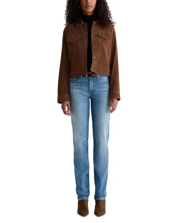 Ag Fringed Suede Trucker Jacket