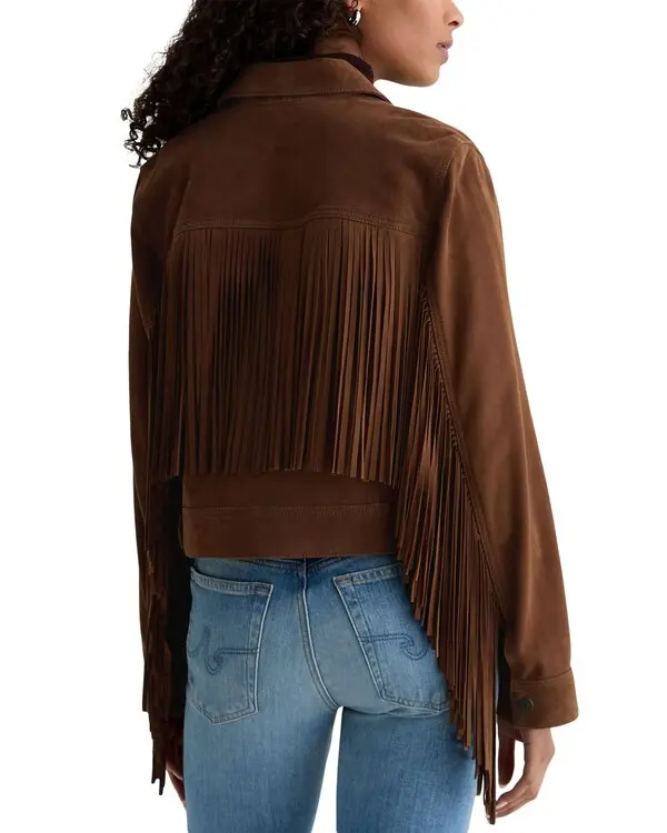 Ag Fringed Suede Trucker Jacket