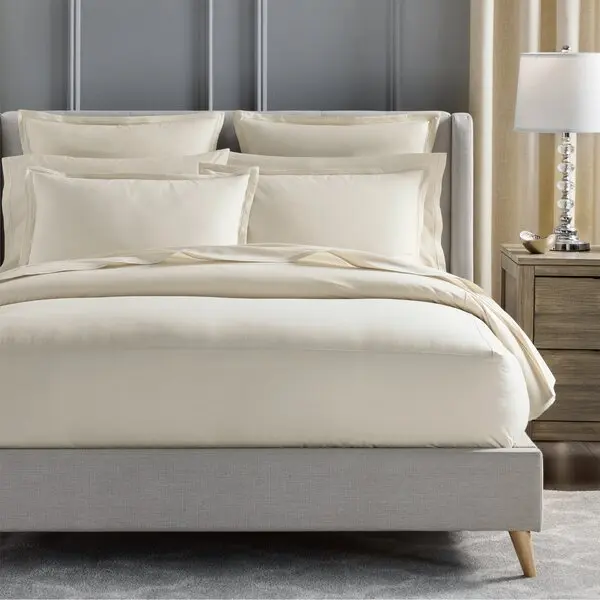 HUDSON PARK COLLECTION Italian Percale Solid Duvet Cover, Full Queen Exclusive - Beige