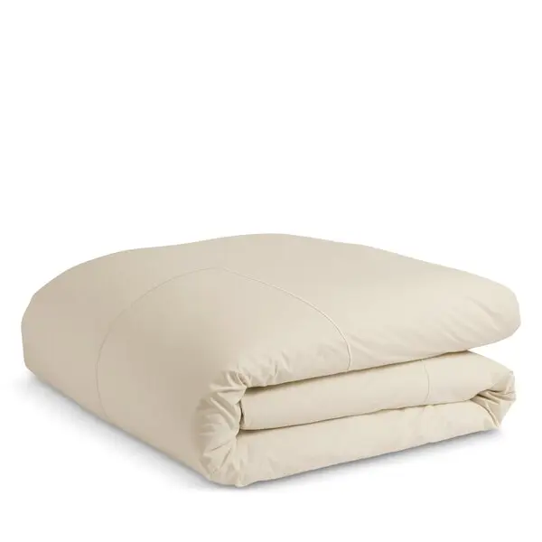 HUDSON PARK COLLECTION Italian Percale Solid Duvet Cover, Full Queen Exclusive - Beige