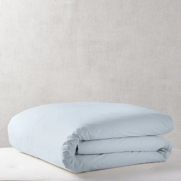 HUDSON PARK COLLECTION Italian Percale Solid Duvet Cover, Full Queen Exclusive - Cloud