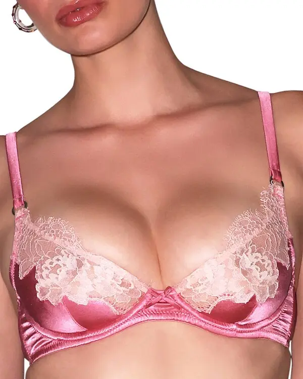 Fleur Du Mal Juliet Lace Demi Bra - Watermelon