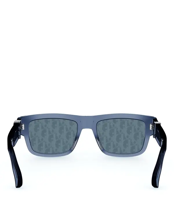 Dior Oblique S3i 52mm Rectangle Sunglasses - Light Blue/smoke