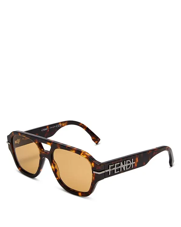 Fendi Fendigraphy Square Sunglasses - Dark Havana/nicotine