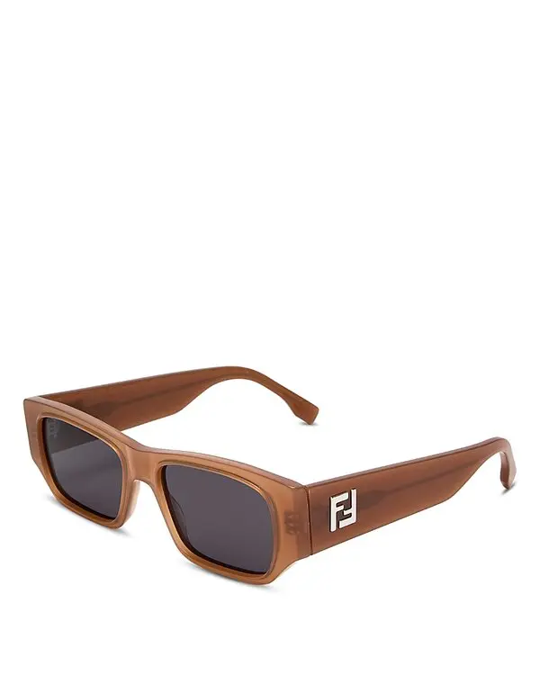 Fendi Ff Square 54mm Sunglasses - Light Borwn/smoke
