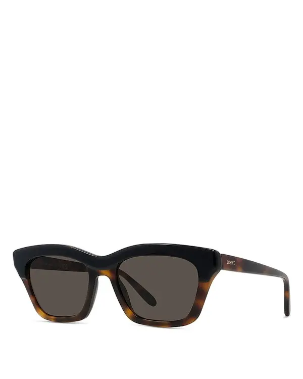 Loewe Slim Geometric Sunglasses, 53mm - Havana/solid Brown