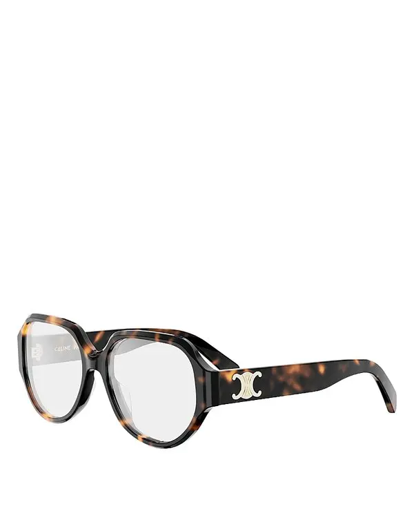 Celine Triomphe Geometric Eyeglasses - Dark Havana