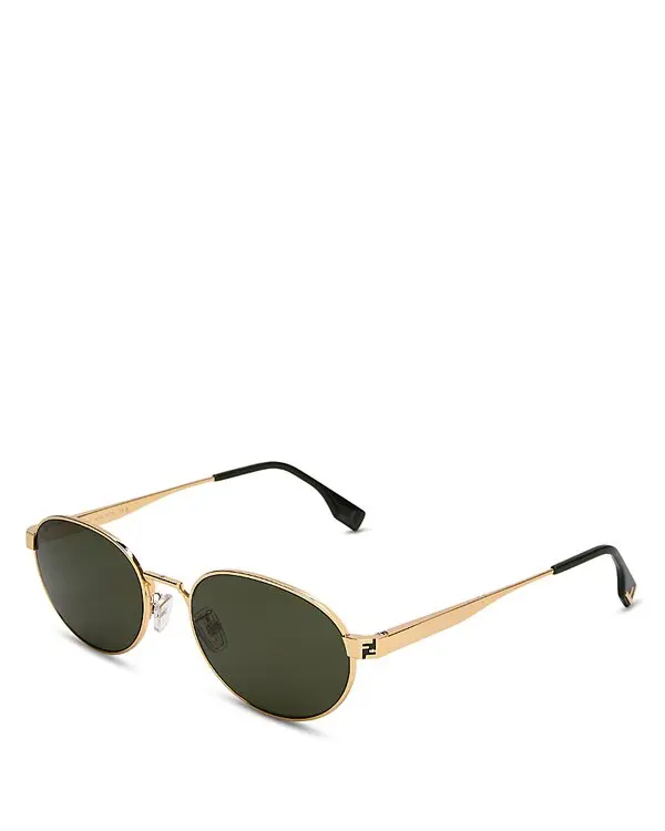 Fendi Sky Oval Sunglasses - Gold/solid Green