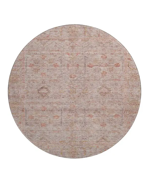 DALYN RUG COMPANY Dalyn Ravenna Washable Rn5 Round Area Rug, 8' X 8 - Coral