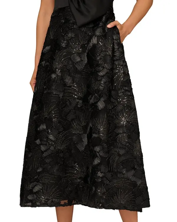 Aidan Mattox Strapless Embellished Midi Dress
