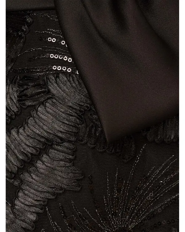 Aidan Mattox Strapless Embellished Midi Dress