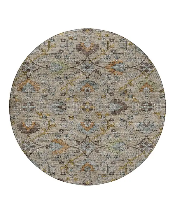 DALYN RUG COMPANY Silk Road Sr1 Round Area Rug, 8'0x8'0 - Beige/blue