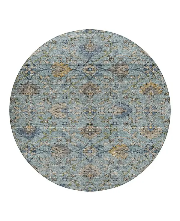 DALYN RUG COMPANY Silk Road Sr1 Round Area Rug, 8'0x8'0 - Blue/denim