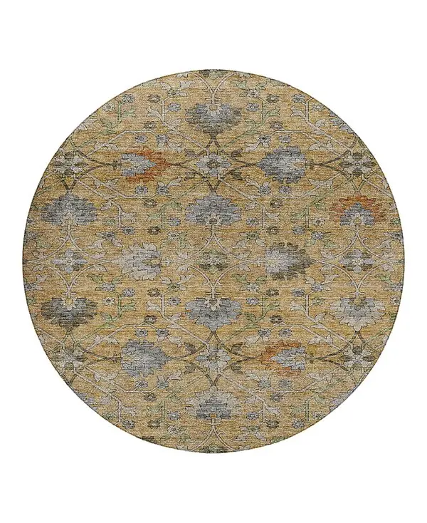DALYN RUG COMPANY Silk Road Sr1 Round Area Rug, 8'0x8'0 - Gold/ Gray
