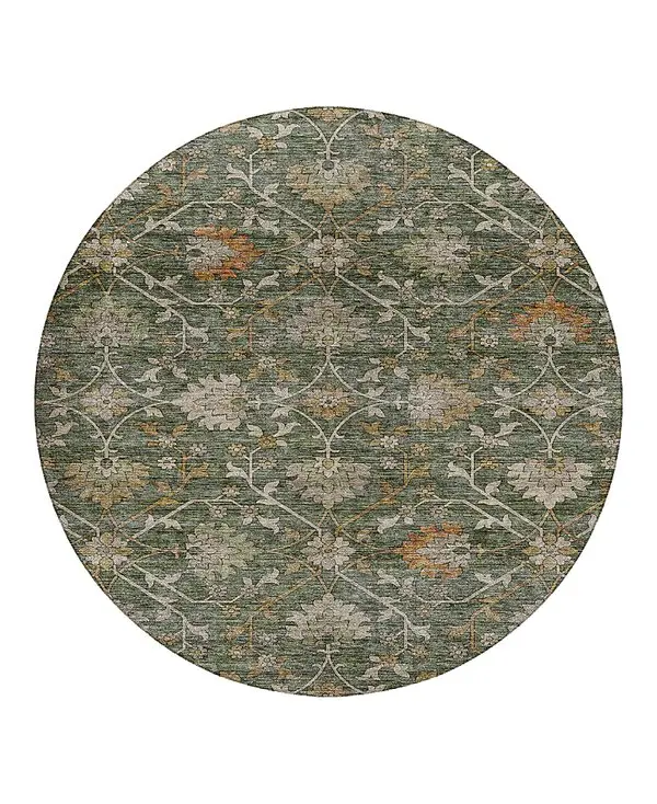 DALYN RUG COMPANY Silk Road Sr1 Round Area Rug, 8'0x8'0 - Sage/green