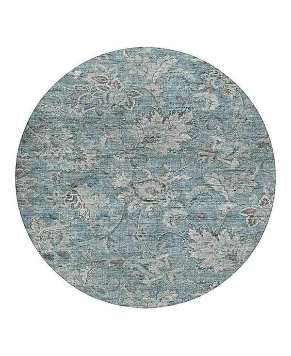 DALYN RUG COMPANY Silk Road Sr2 Round Area Rug, 8'0x8'0 - Blue/denim