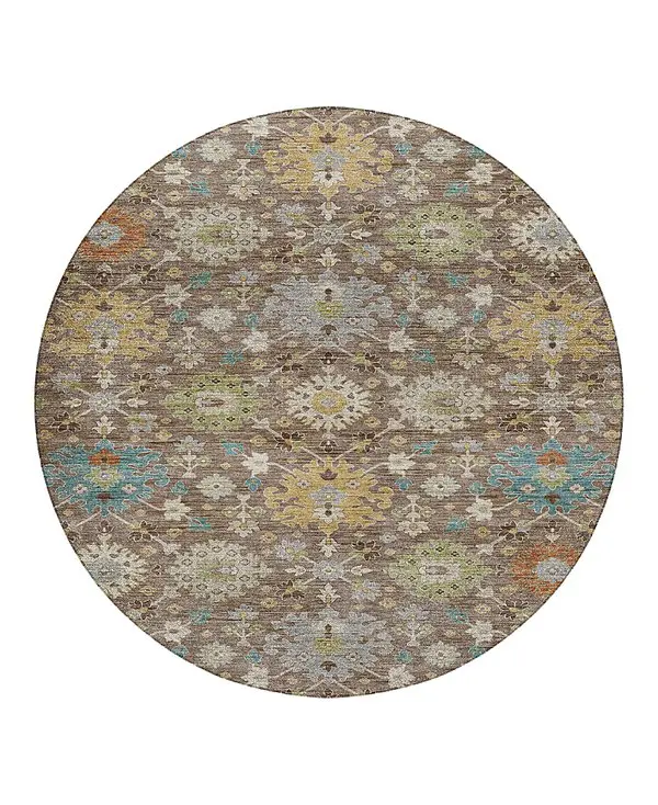 DALYN RUG COMPANY Silk Road Sr3 Round Area Rug, 8'0x8'0 - Mocha