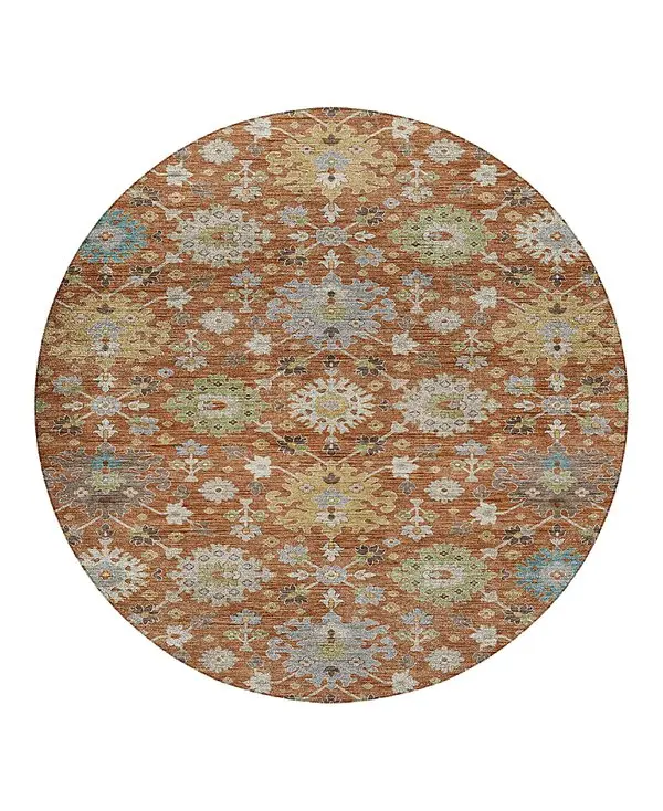 DALYN RUG COMPANY Silk Road Sr3 Round Area Rug, 8'0x8'0 - Orange
