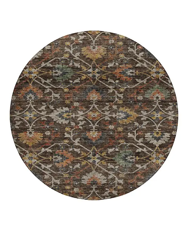 DALYN RUG COMPANY Silk Road Sr4 Round Area Rug, 8'0x8'0 - Chocolate