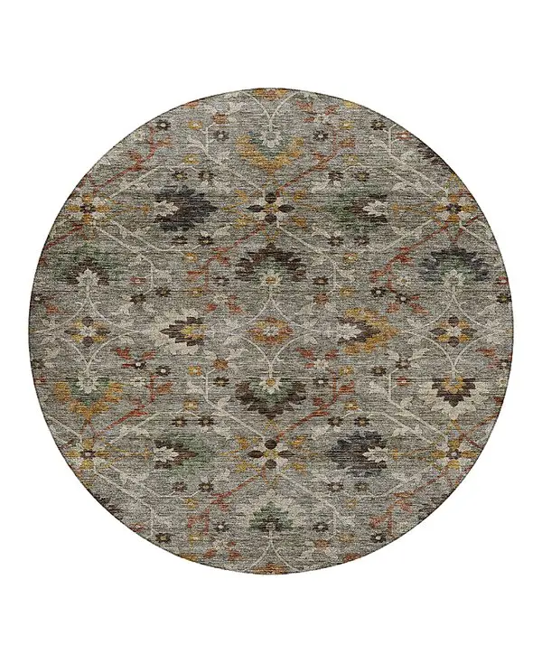 DALYN RUG COMPANY Silk Road Sr4 Round Area Rug, 8'0x8'0 - Gray/brown