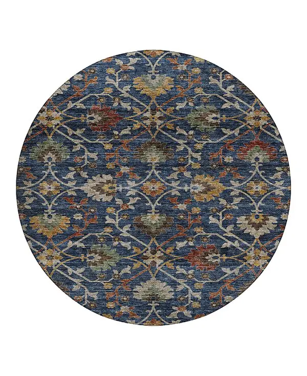 DALYN RUG COMPANY Silk Road Sr4 Round Area Rug, 8'0x8'0 - Navy