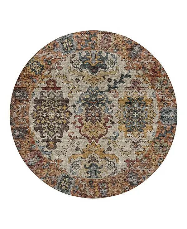 DALYN RUG COMPANY Silk Road Sr5 Round Area Rug, 8'0x8'0 - Copper
