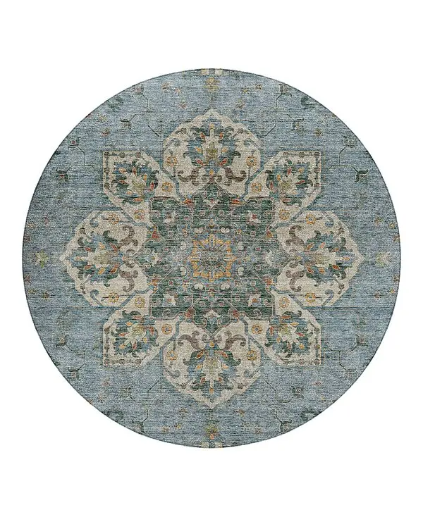 DALYN RUG COMPANY Silk Road Sr6 Round Area Rug, 8'0x8'0 - Blue/ivory
