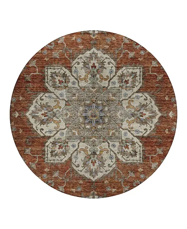 DALYN RUG COMPANY Silk Road Sr6 Round Area Rug, 8'0x8'0 - Clay
