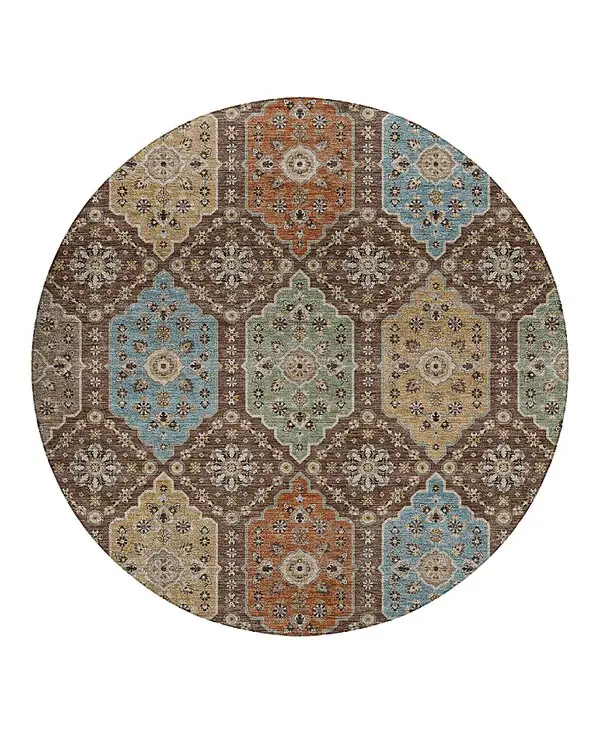 DALYN RUG COMPANY Silk Road Sr7 Round Area Rug, 8'0x8'0 - Chocolate