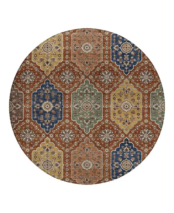 DALYN RUG COMPANY Silk Road Sr7 Round Area Rug, 8'0x8'0 - Clay