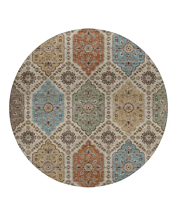 DALYN RUG COMPANY Silk Road Sr7 Round Area Rug, 8'0x8'0 - Ivory/ Tan