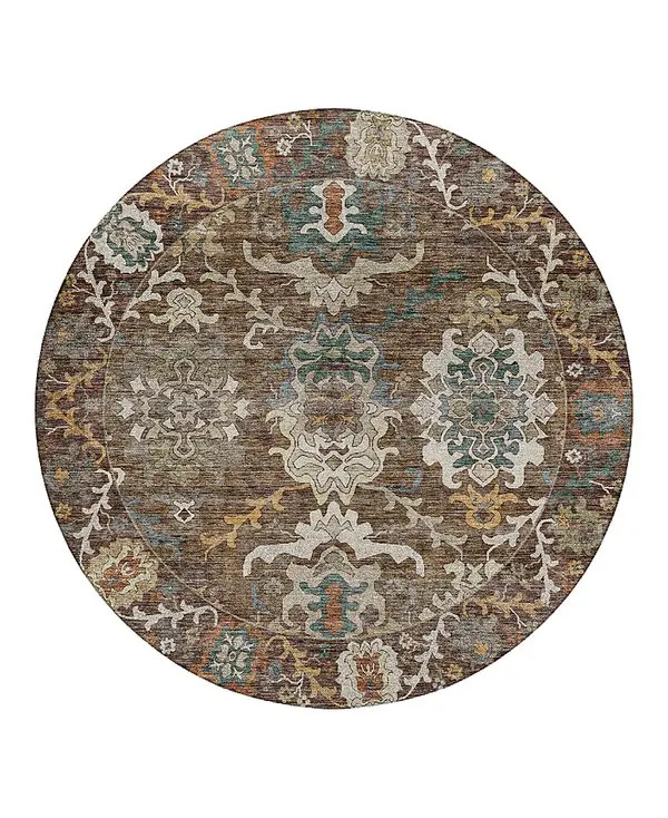 DALYN RUG COMPANY Silk Road Sr8 Round Area Rug, 8'0x8'0 - Chocolate