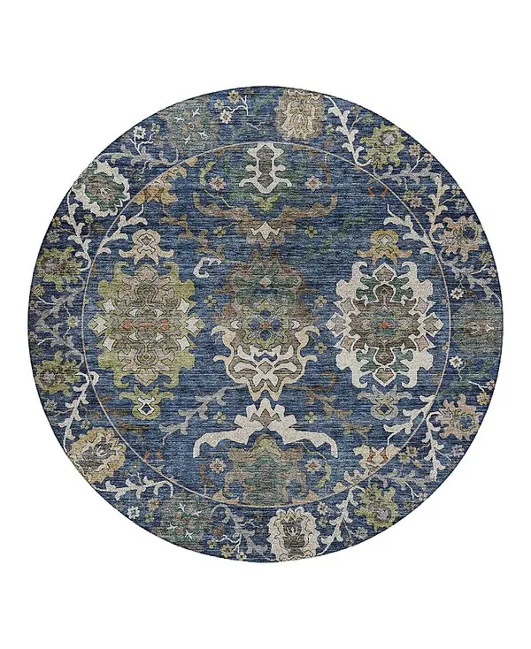 DALYN RUG COMPANY Silk Road Sr8 Round Area Rug, 8'0x8'0 - Navy