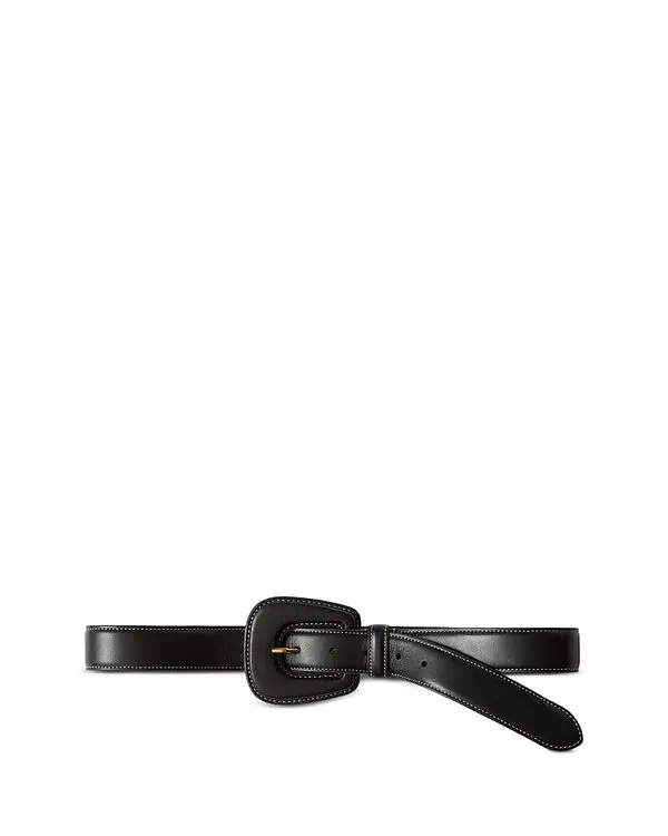 Veronica Beard Elsy Leather Belt - Black