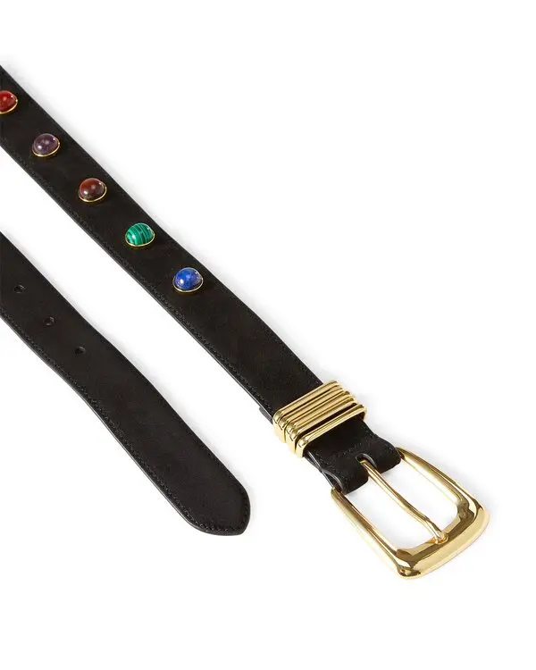 Veronica Beard Stone Embellished Arch Belt - Black
