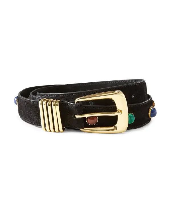 Veronica Beard Stone Embellished Arch Belt - Black