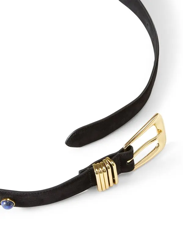 Veronica Beard Stone Embellished Arch Belt - Black