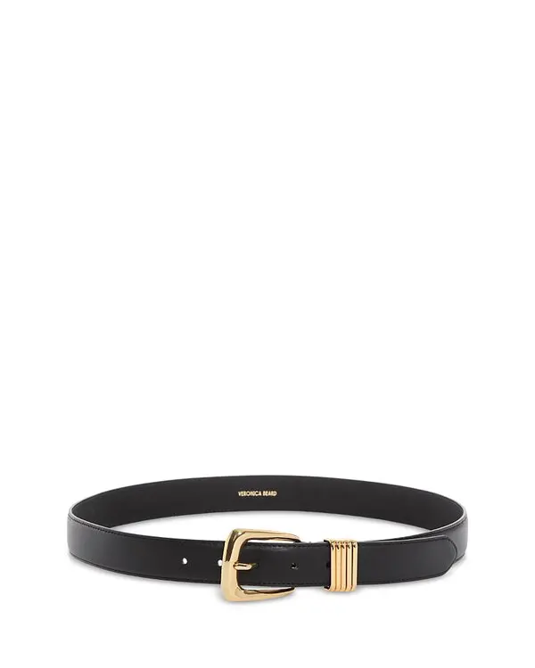 Veronica Beard Arch Leather Belt - Black/gold