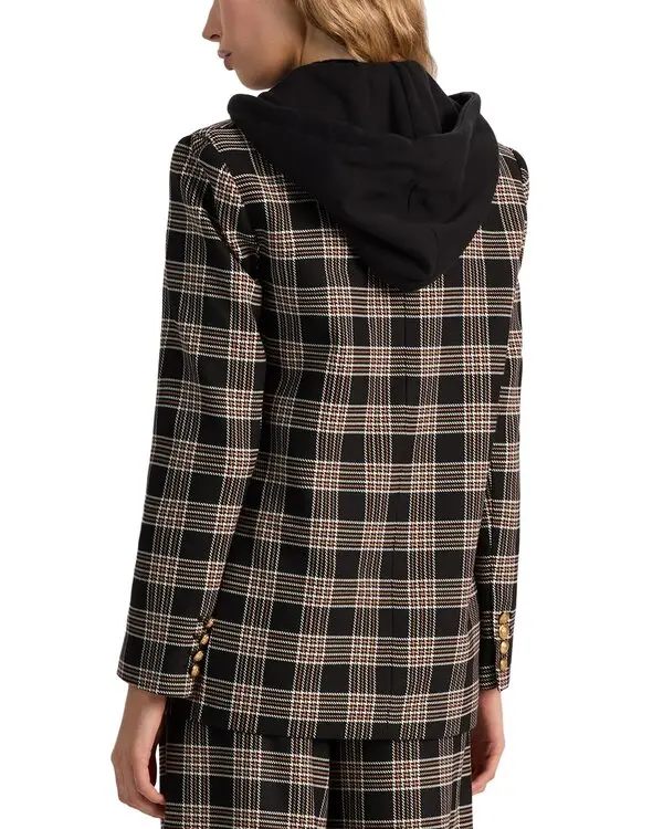 Alice + Olivia Plaid Double-breasted Blazer