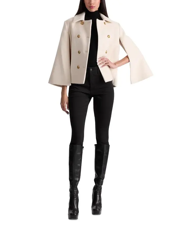 Alice + Olivia Reynalda Cape Jacket - Off White