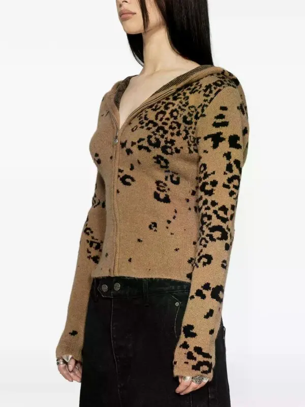 PROTÉMOA Cheetah-print Zip-up Hoodie