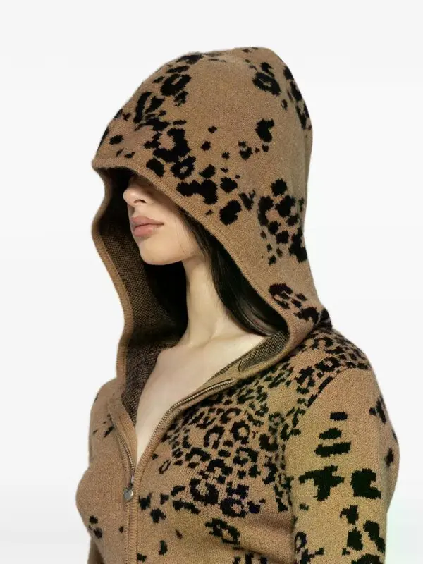 PROTÉMOA Cheetah-print Zip-up Hoodie