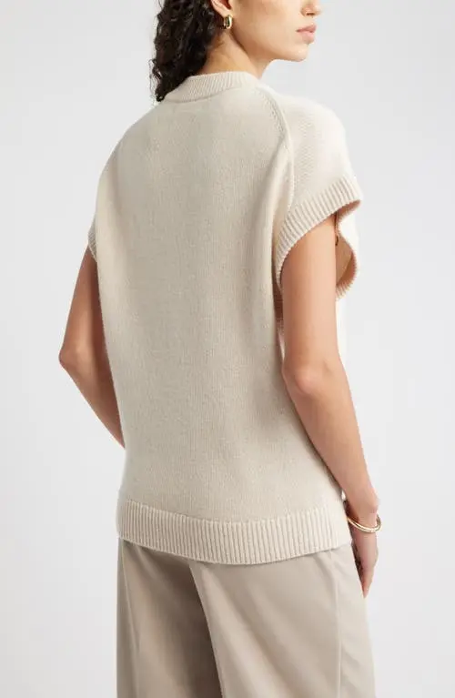 Nordstrom Cap Sleeve Wool & Cashmere Sweater - Beige Beach