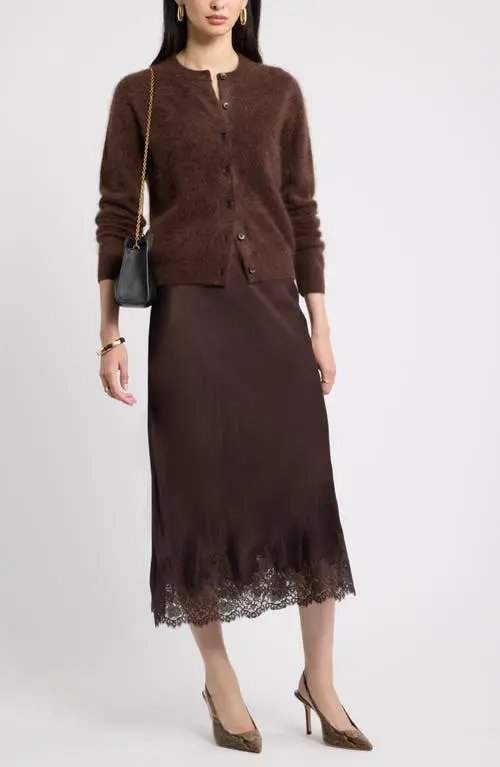 Nordstrom Brushed Cashmere Cardigan - Brown Mole