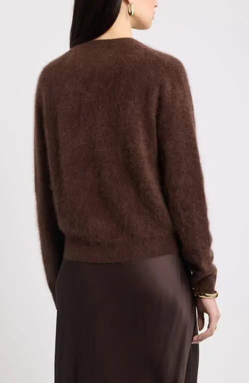 Nordstrom Brushed Cashmere Cardigan - Brown Mole