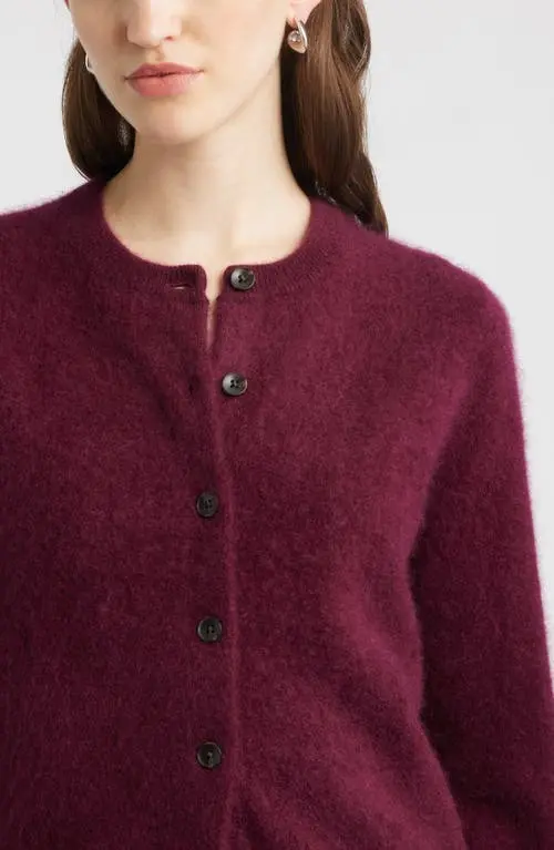 Nordstrom Brushed Cashmere Cardigan - Burgundy Field