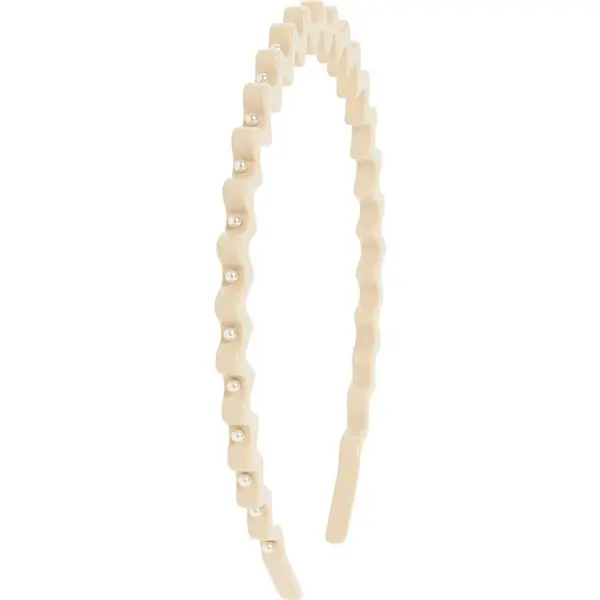 Alexandre De Paris Imitation Pearl Headband - Beige